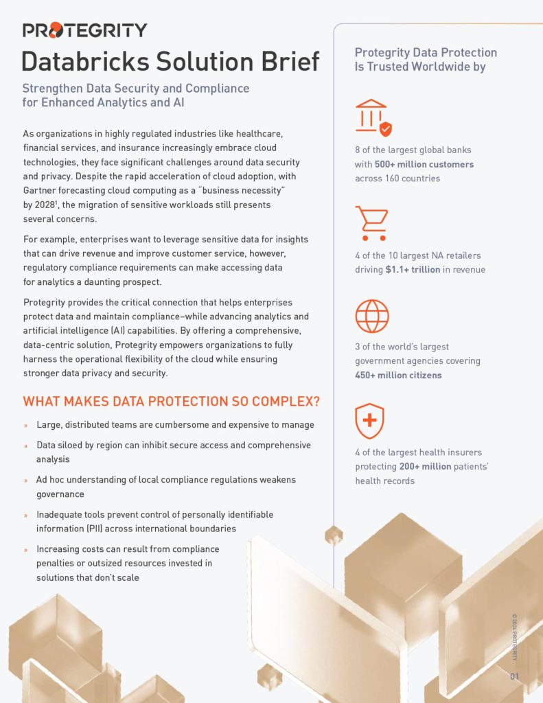 Protegrity and Databricks Solution Brief | Protegrity